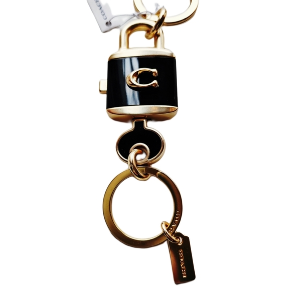 Coach | Accessories | Nwt Coach Lock And Key Bag Charm Key Ring Double ...